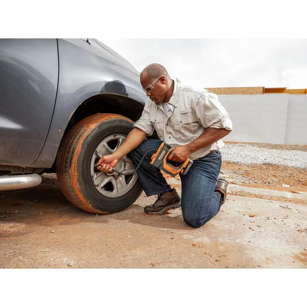 RIDGID 18V Cordless Portable Inflator Air Compressor Tool (Tool Only ...