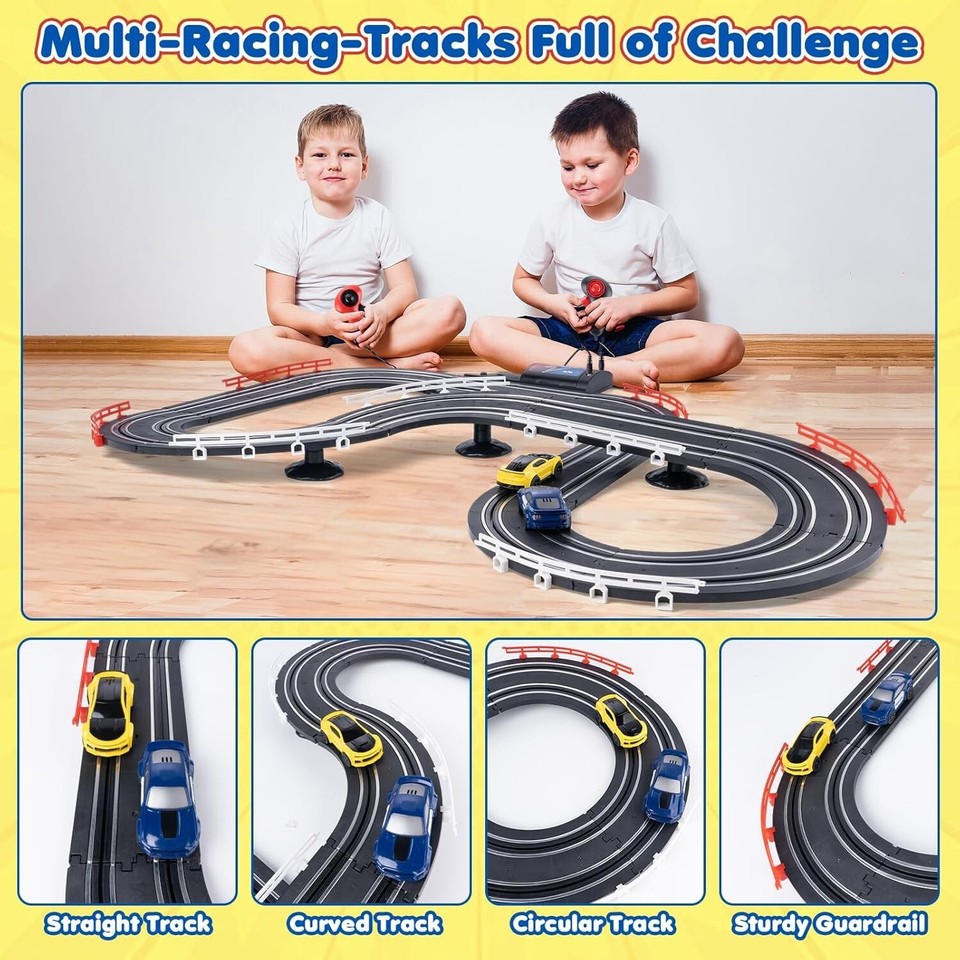 Slot Car Race Track Set Electric Powered Race Track Dual Racing Car ...