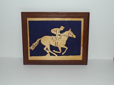Handcrafted Framed Horse Racing Jockey Equestrian | eBay