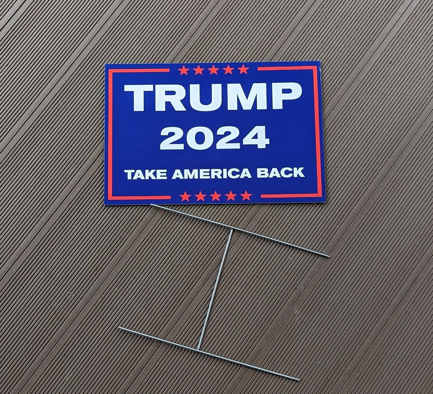 TRUMP 2024 TAKE AMERICA BACK 18"x12" YARD SIGN WITH STAKE PENCE ...