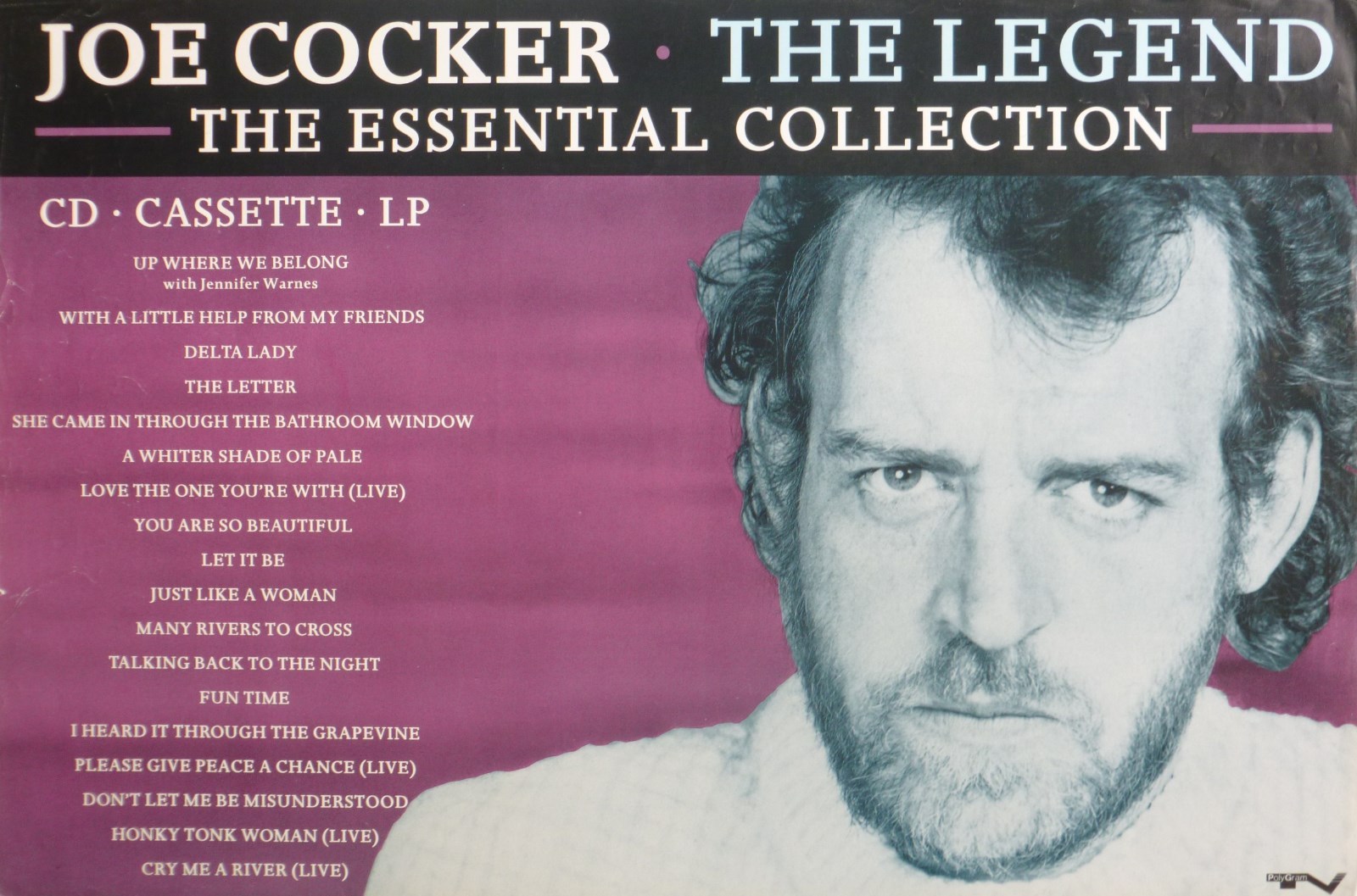 JOE COCKER "ESSENTIAL COLLECTION" U.K. PROMO POSTER -Classic Rock ...