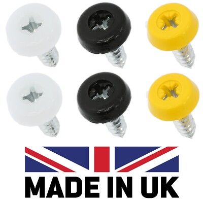 Number Plate Screws Fixings Kit, Front/Rear Plate Kit, 18mm Polytop ...