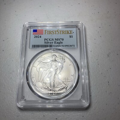 2024 1oz Silver American Eagle PCGS MS70 - First Strike Label | eBay