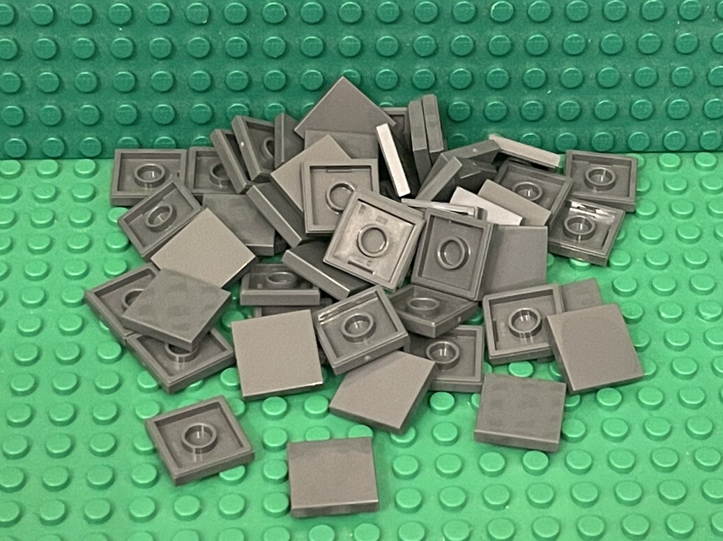 Lego 50 Pieces Dark Bluish Gray 2x2 Tile / Smooth Surface Building ...