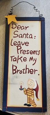 Dear Santa Define Good Wood Christmas Sign Plaque | eBay