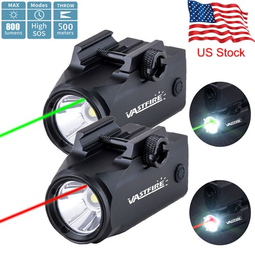 800 Lumens USB Rechargeable Green/Red Laser Hunting Light Flashlight ...