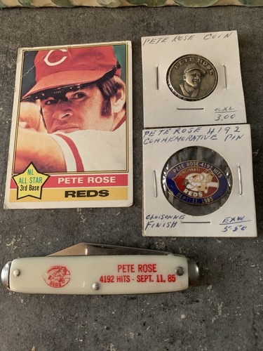Pete Rose Pocketknife Card Pin Coin | eBay