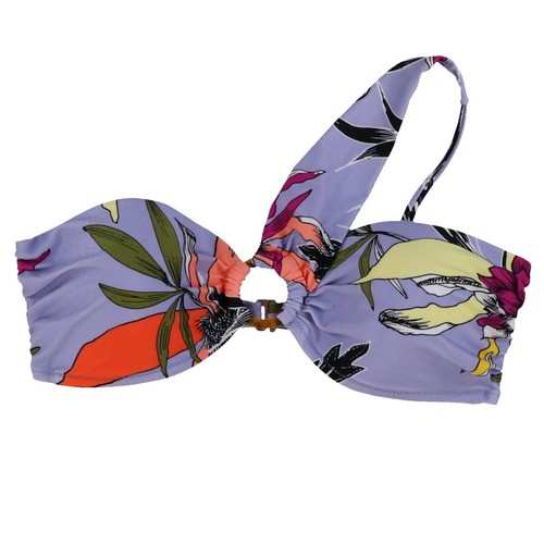 Bar III Womens Bikini Top Shoulder Swimsuit Bathing Suit Purple Floral ...