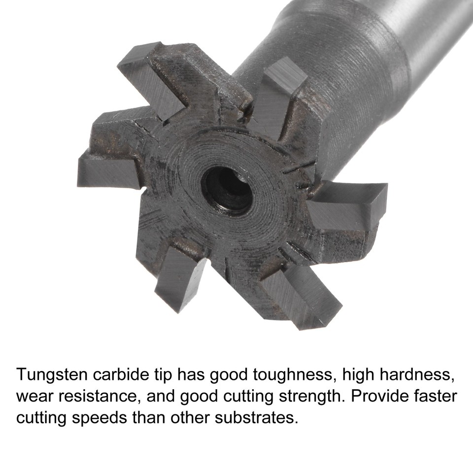 3mm Depth 25mm Cutting Dia T Slot Mill Cutters 6 Flute 12mm Shank ...