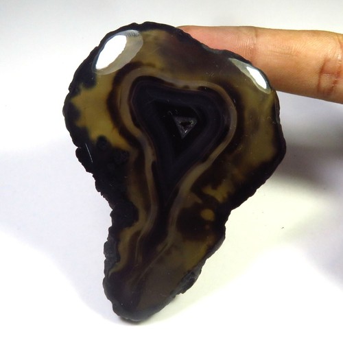 Natural Agate Geode Slice Cabochon Black Gemstone 77x56 mm 269 Cts DIY ...