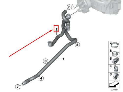 NEW BMW X4 F26 RETURN COOLANT HOSE 64219193255 9193255 ORIGINAL NO DUTY ...