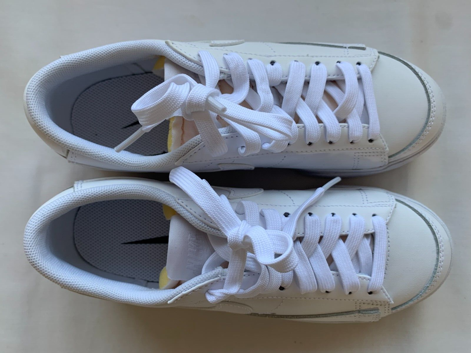 Nike Blazer Low Platform Sneaker Triple White Leather Women’s 5.5 New ...