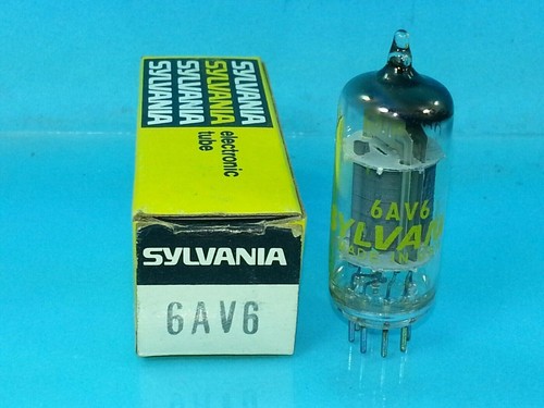 SYLVANIA 6AV6 VACUUM TUBE NOS NIB ORIGINAL BOX SINGLE SAME GAIN 12AX7 ...