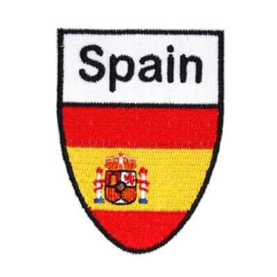 Spain National Flag Shield Patch Badge Country Team Embroidered Iron On ...