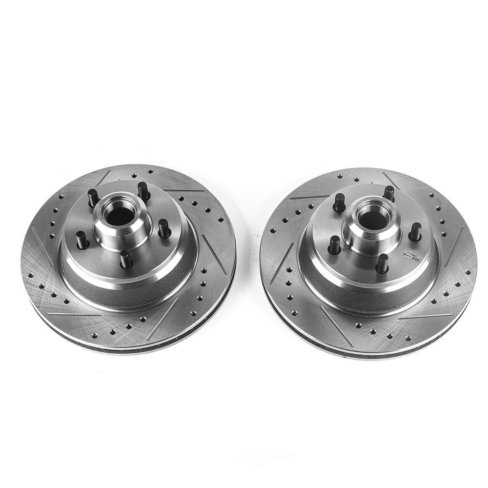 Disc Brake Rotor Set-Front Drilled and Slotted Brake Rotor Pair Power ...