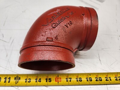 Victaulic QuickVic No.V10 4" 90 Degree Elbow Grooved Orange Enamel ...