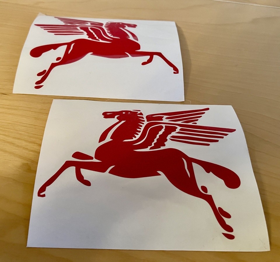 PORSCHE 550 356 911 Pegasus Vintage Mobile Oil Racing Sticker Decal SET ...