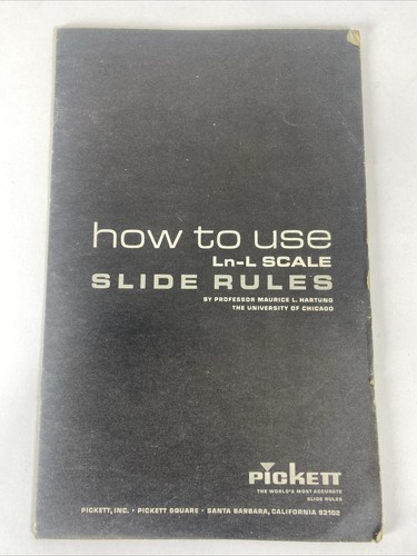 Vintage SLIDE RULE How To Use Ln-L Scale Slide Rules 16pg Form M-21 USA ...