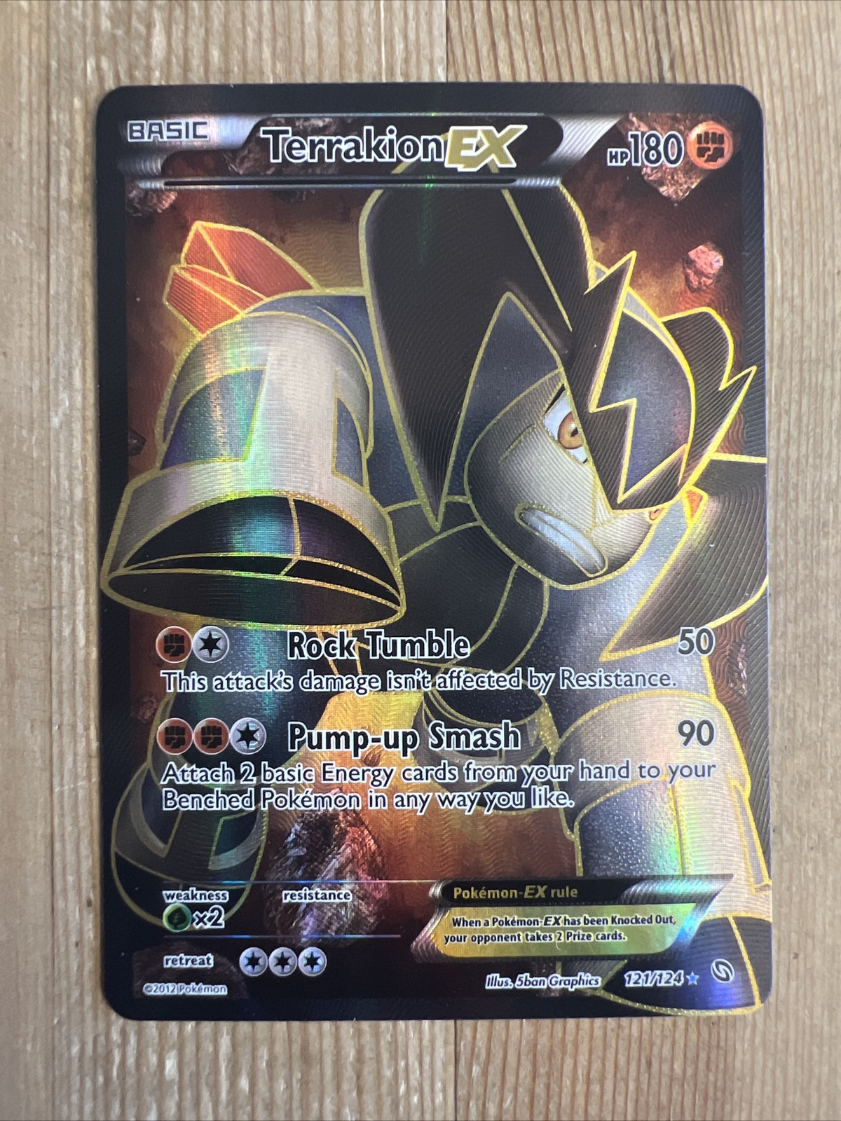 Pokémon TCG Terrakion-EX Dragons Exalted 121/124 Holo Full Art Ultra ...