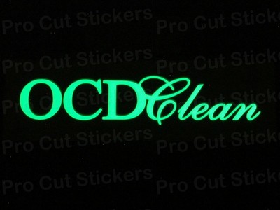 OCD Clean Small to Large Glow in the Dark Luminescent Vinyl Stickers ...