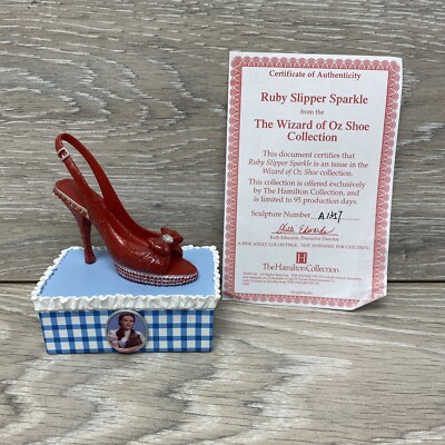 Wizard of Oz Ruby Slipper Sparkle Hamilton Collection Dorothy Red Shoe ...