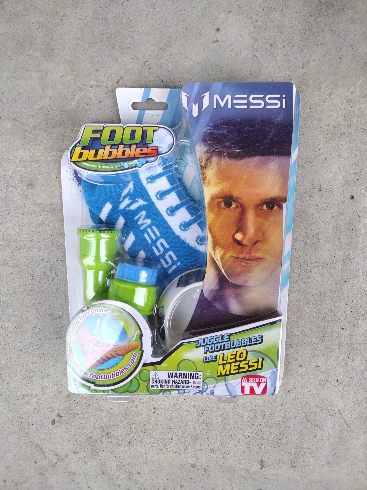 Lionel Leo Messi Soccer Foot Bubbles Juggle Kit 1 Pair Blue Socks As ...
