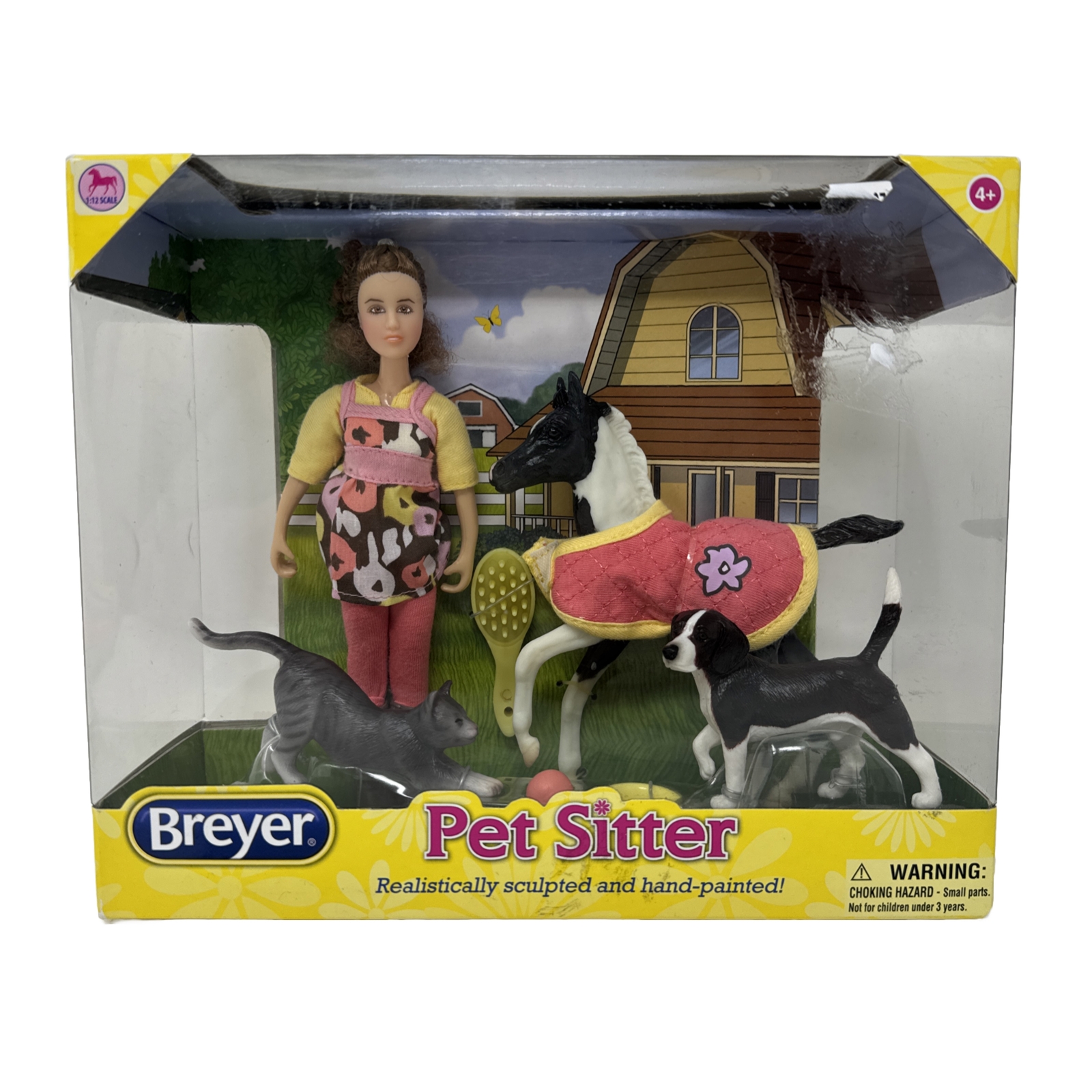BREYER HORSE PET SITTER #61047 2013 CLASSIC PINTO FOAL TABBY CAT BEAGLE ...