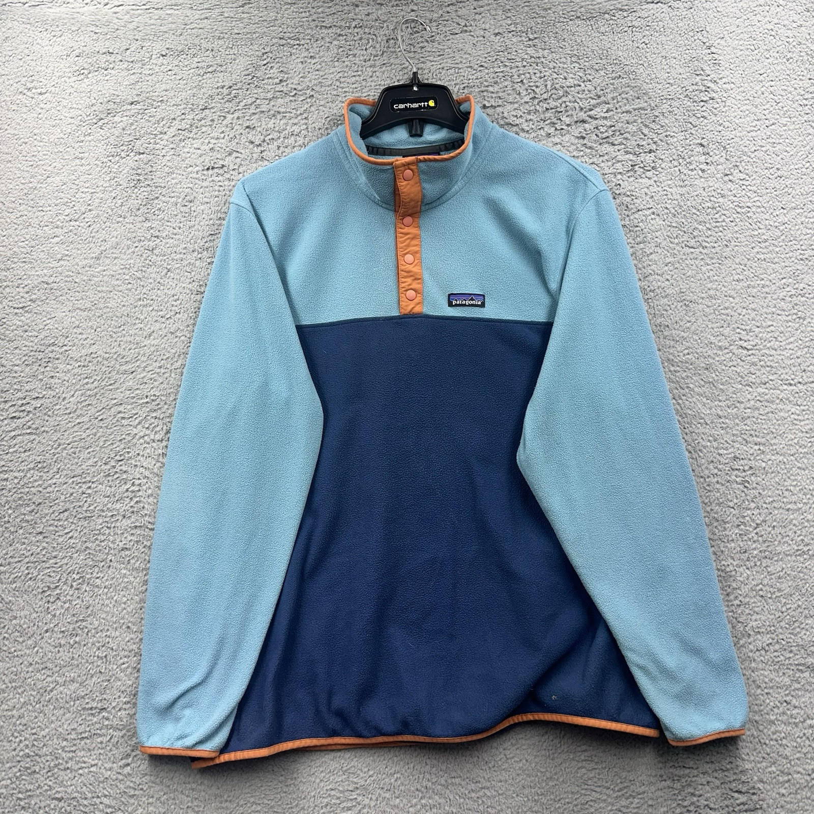 Patagonia Color Block Snap T Pullover Mens Large L Blue Lightweight ...