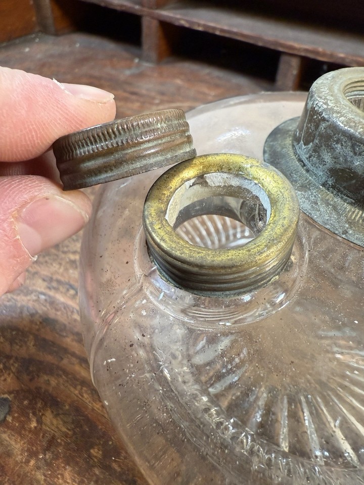 Oil Finger Lamp Antique for Hanging Fount or Wall Bracket Font. SMALL ...