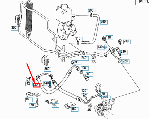 NEW MERCEDES-BENZ E W211 POWER PUMP TO STEERING HOSE RHD A2114664781 ...