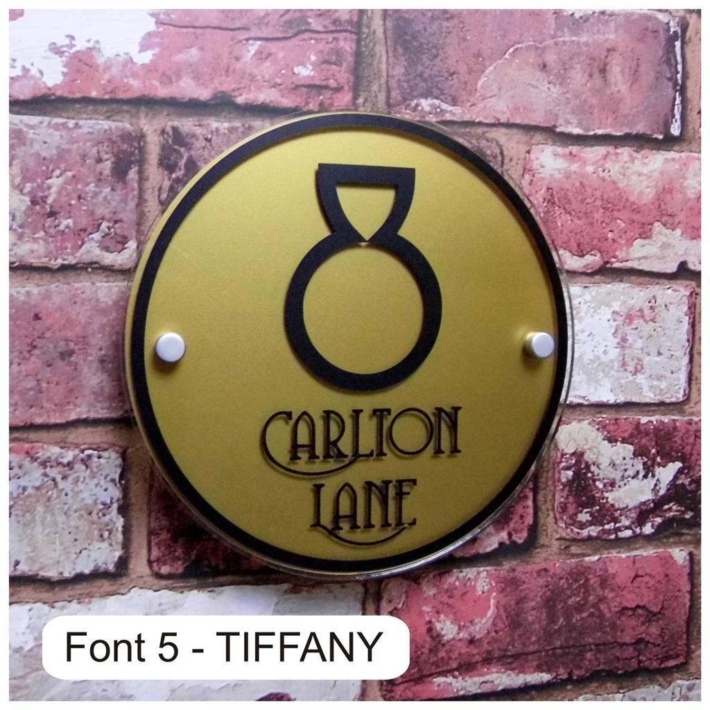 Personalised House Sign Door Number Street Address Plaque Modern Glass ...