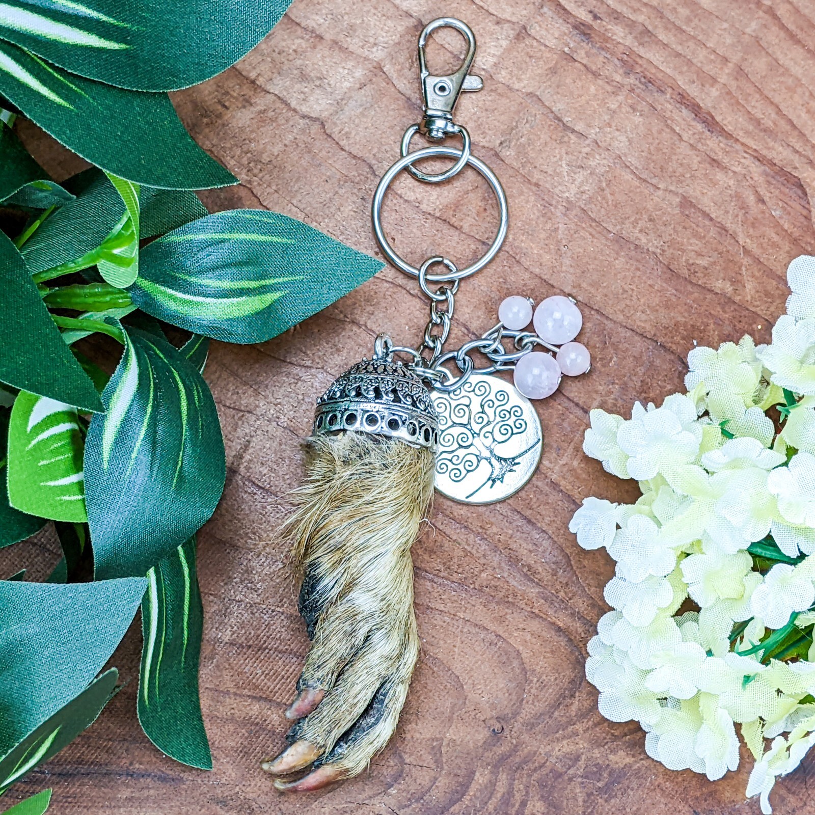 Beaver foot w/ Embellishments hook key chain taxidermy Talisman ...