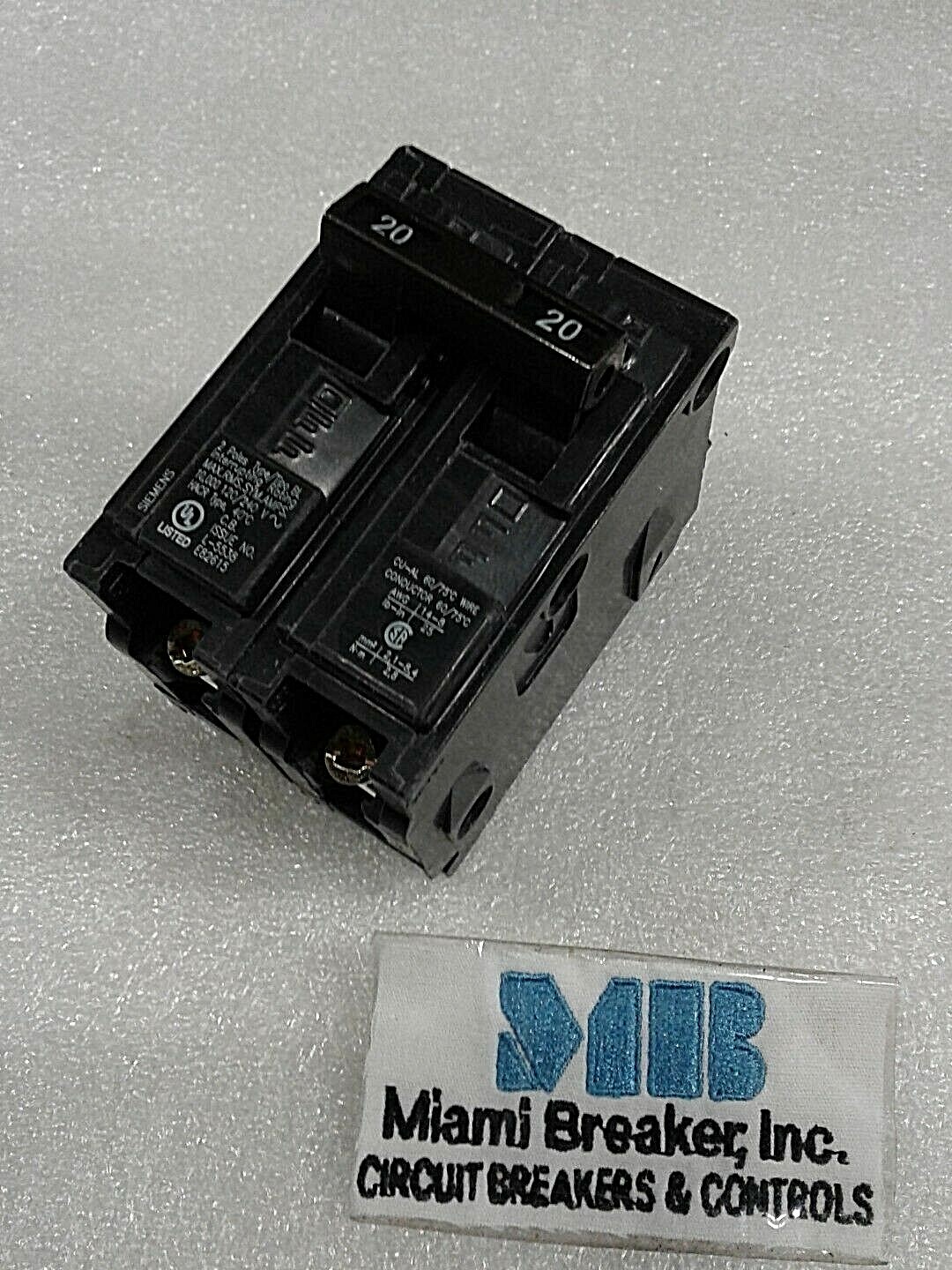 B220 SIEMENS 2 POLE 20 AMP 240V 10KA NEW | eBay