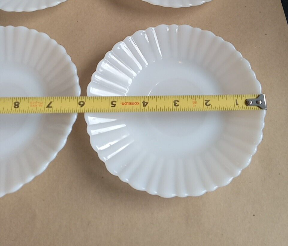 Termocrisa Plates White Milk Glass Saucers 5 3/4" Mexico Set of 4 ...