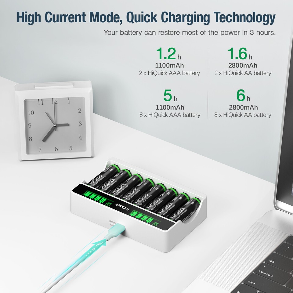 EBL 4 Slots / 8 Slots LCD Rechargeable Battery Charger For Ni-MH Ni-Cd ...