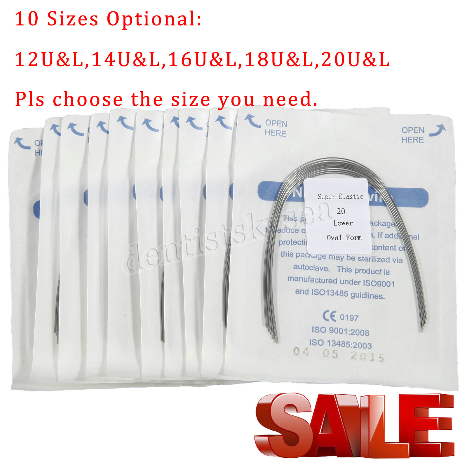 100 PCS Dental Orthodontic Round Arch Wire Super Elastic NITI Ovoid ...