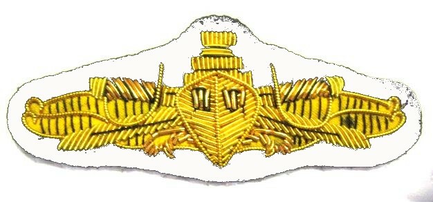 US SURFACE NAVY OFFICERS HAND EMBROIDERED NEW GOLD SILVER BULLION BADGE ...