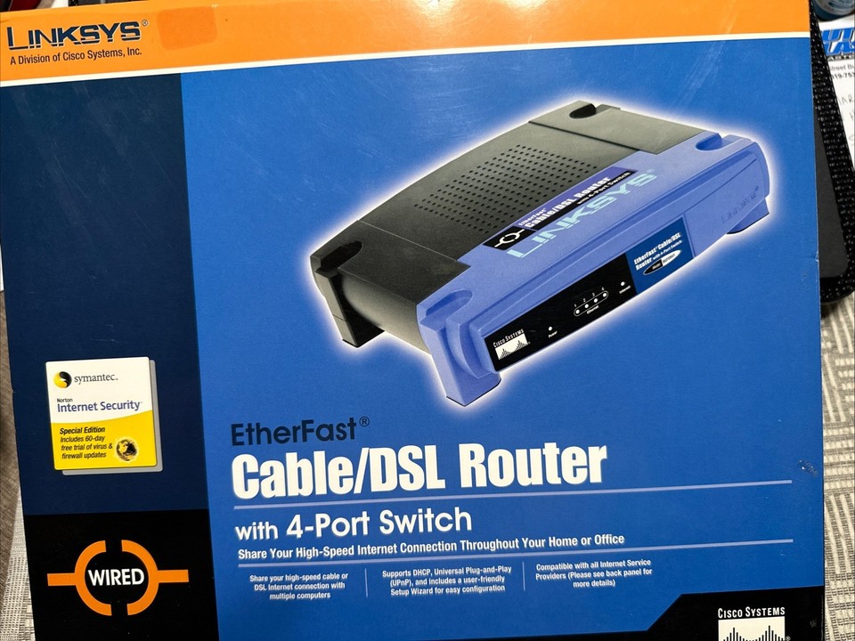 Linksys EtherFast Cable/DSL Router with 4-Port Switch 745883552016| eBay