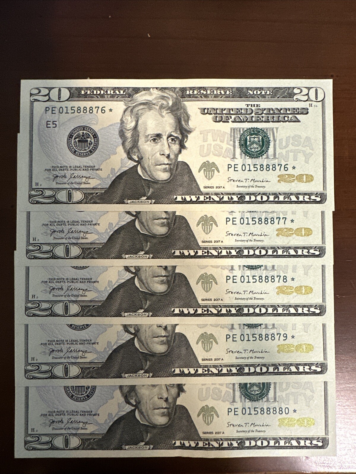 Series 2017A - $20 Twenty Dollar Bills - FRN ~ STAR NOTES - Lot of 5 | eBay