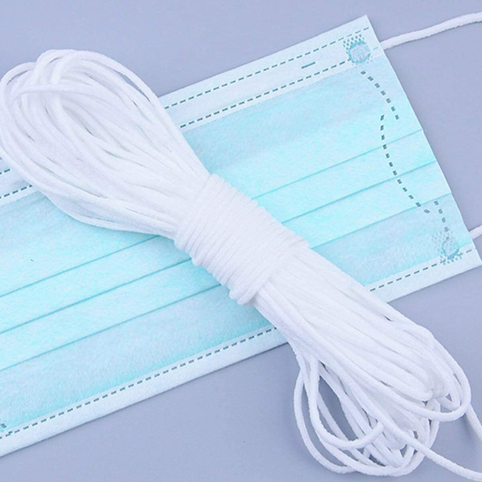 60 yards 3mm Round Elastic Band Rope Cord Ear Hanging Tape Sewing For ...