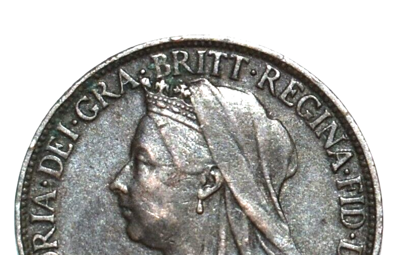1898 Queen Victoria Brit Farthing Coin EF to AU Filled Intials, Date ...