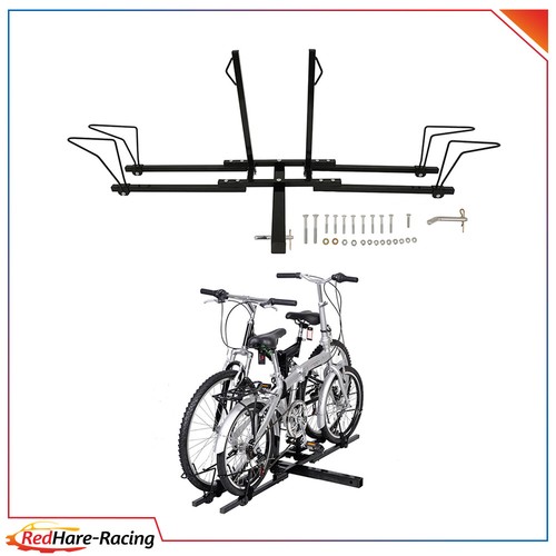 2 Bikes Hitch Bicycle Rack Carrier Upright Hitch Mounted Car Rear For ...