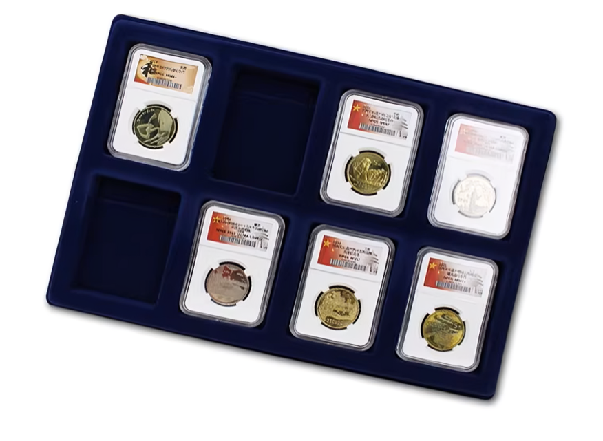 Blue Coin Slab Display Tray (8 Grids) for 8 Certified PCGS NGC Coin ...
