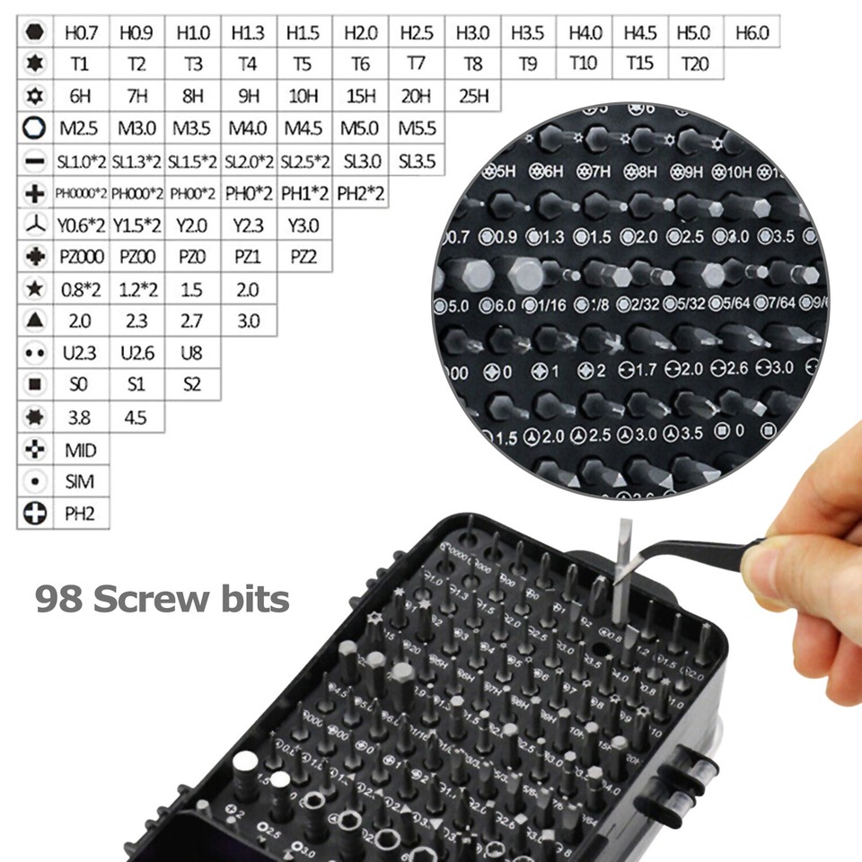 115 in 1 Magnetic Precision Screwdriver Set PC Phone Electronics Repair ...