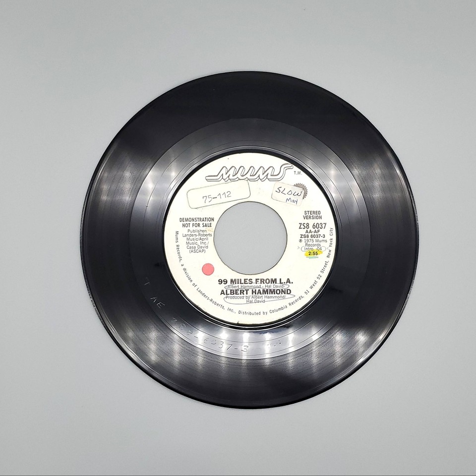 Albert Hammond 99 Miles From L.A. Single Record Mums Records 1975 ZS8 ...