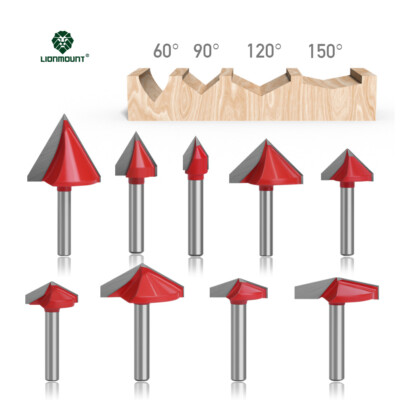 6mm Shank V Groove Router Bit Carbide 60/90/120/150 Degree Woodworking ...