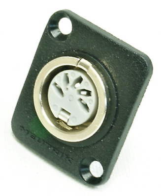 5 Pin DIN Chassis Panel Mount Female Connector. 45° Neutrik D-Type ...