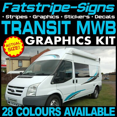 to fit FORD TRANSIT MWB GRAPHICS STICKERS STRIPES DECALS CAMPER ...