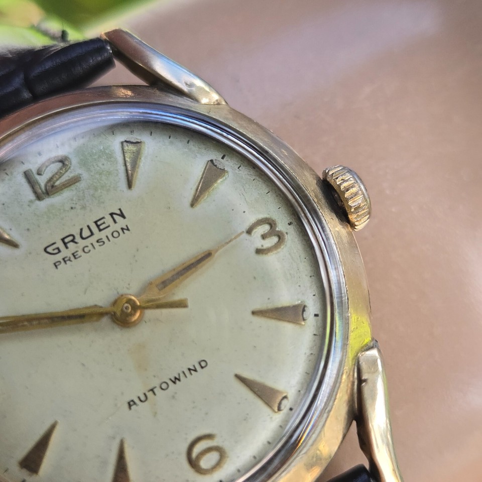 Vintage GRUEN men's automatic watch 550ss 17Jewels 10K RGP swiss 1950s ...