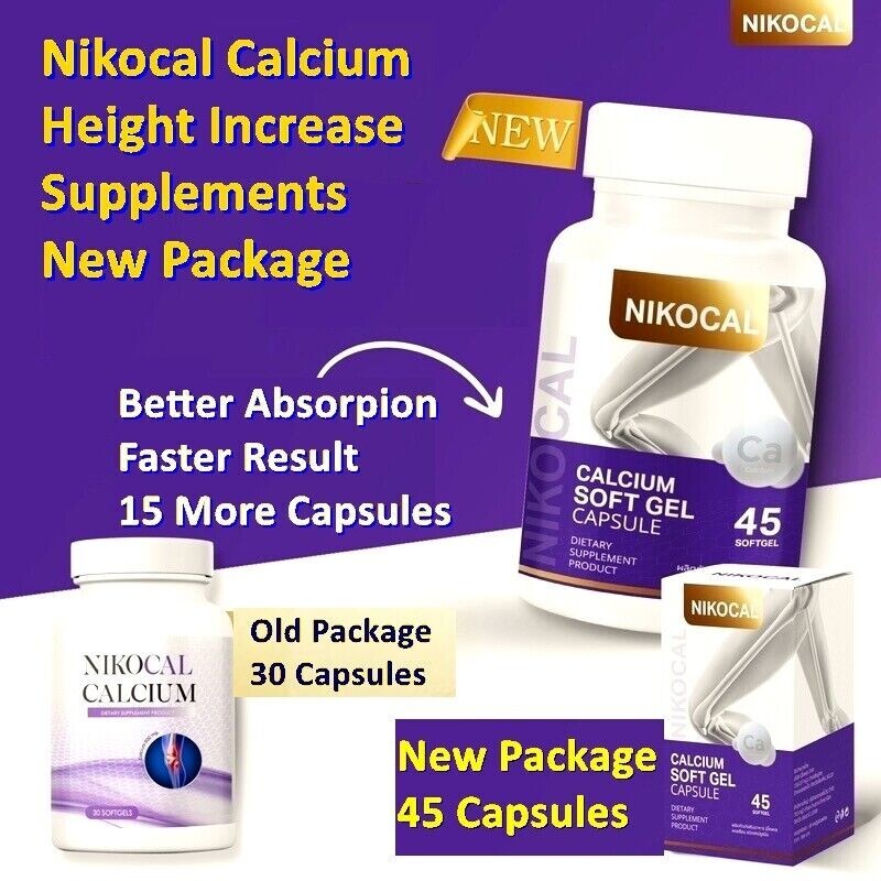 NIKOCAL Calcium Supplement Increase Height Nourish Bone Vitamin 1,500 ...